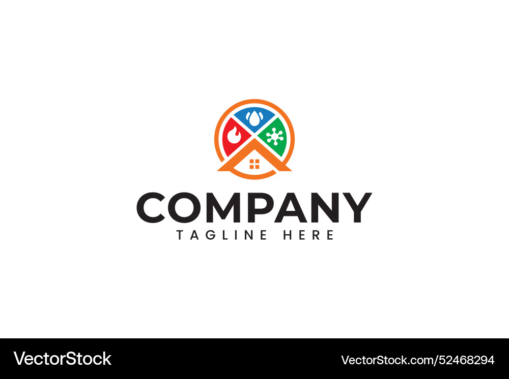 Home restoration service logo design Royalty Free Vector