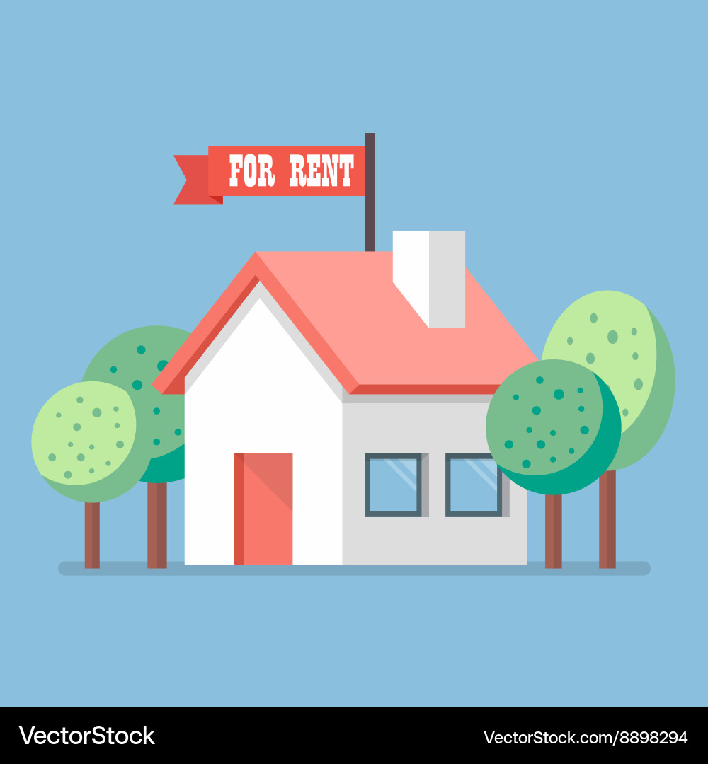 House for rent flat icon Royalty Free Vector Image