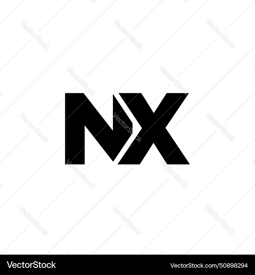 Letter n and x nx logo design template minimal Vector Image