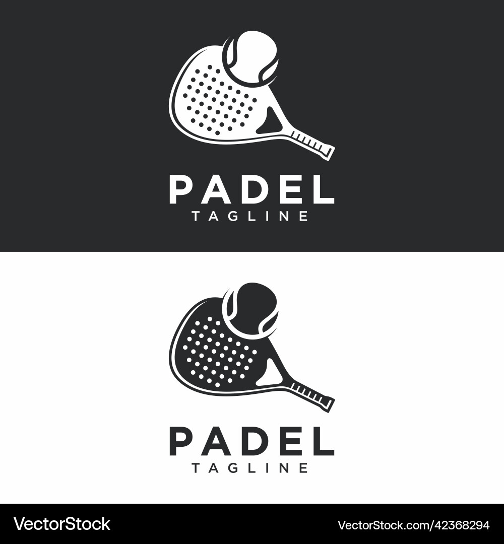 Padel logo in modern minimalist style Royalty Free Vector