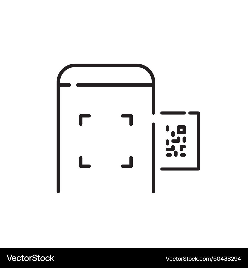 Scanning Qr Code With Smartphone Contactless Vector Image