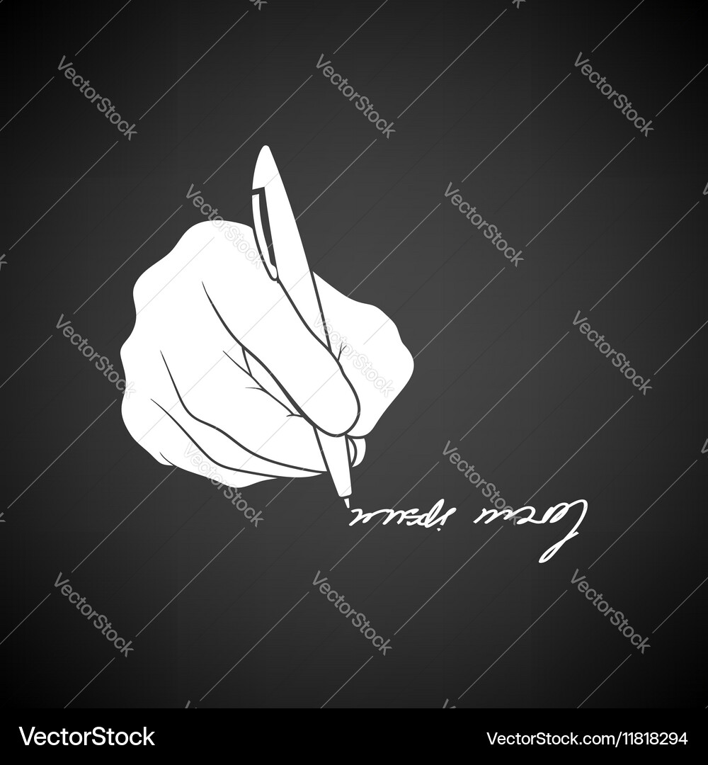 Signing hand icon Royalty Free Vector Image - VectorStock