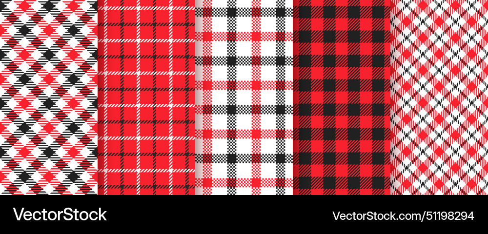 Tartan seamless background gingham red black Vector Image