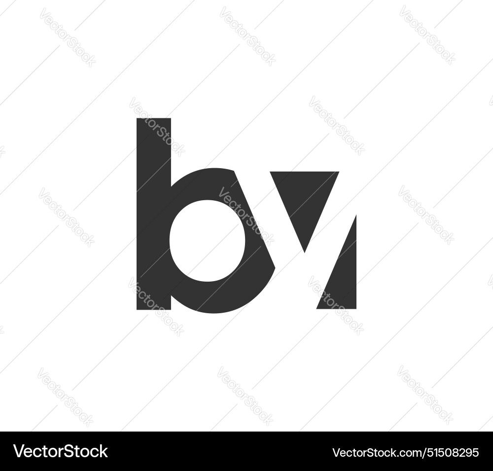 Bv creative geometric initial based modern Vector Image
