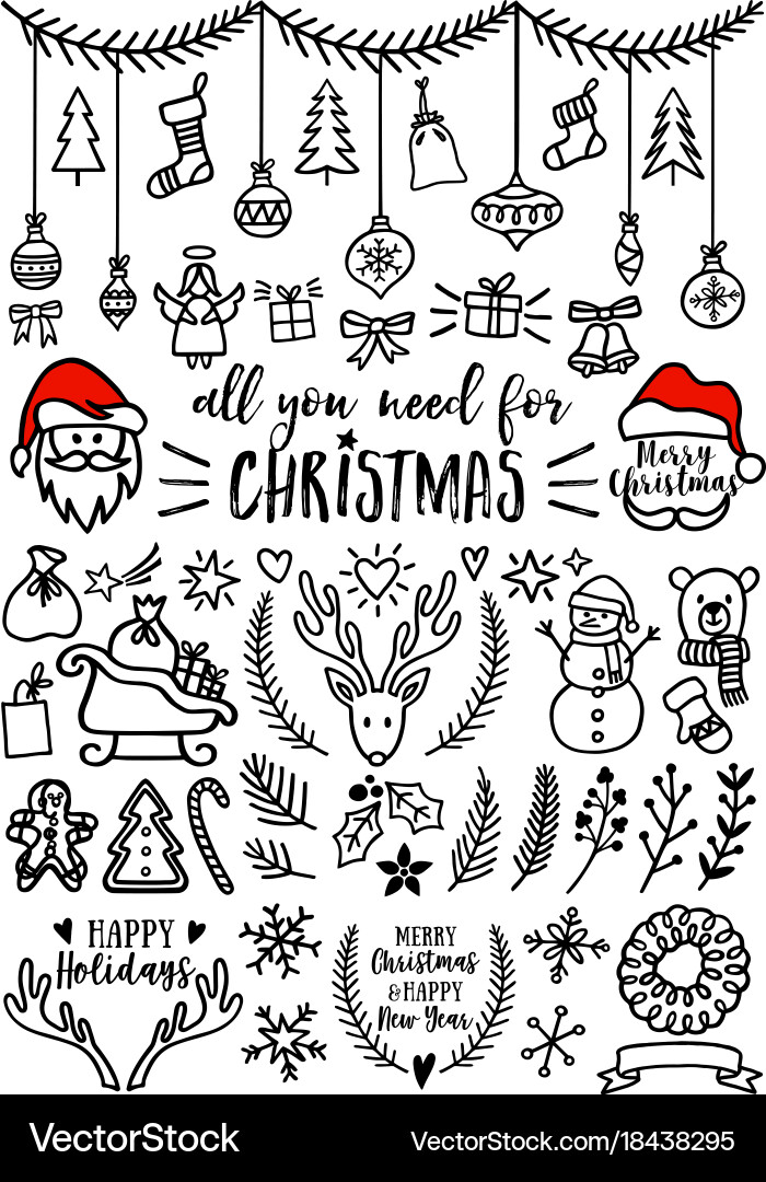 Christmas design elements Royalty Free Vector Image