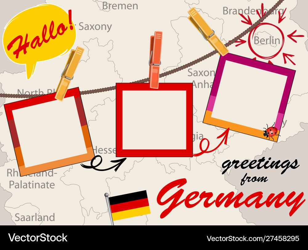 Greeting card with germany Royalty Free Vector Image