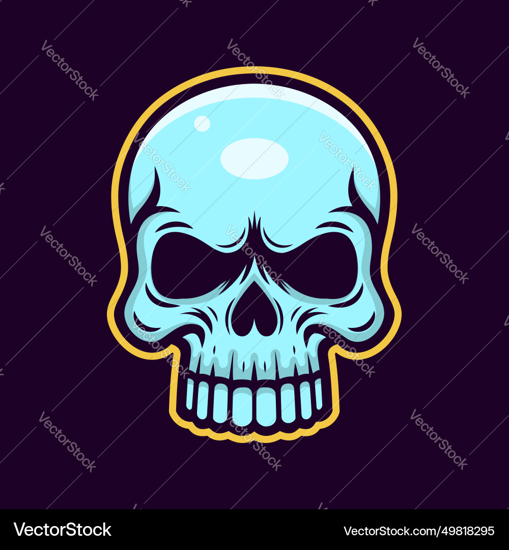 Human skull mascot logo cartoon emblem Royalty Free Vector