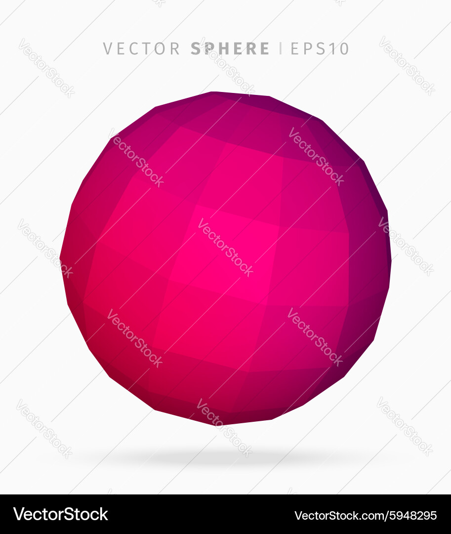 Pink polygon sphere Royalty Free Vector Image - VectorStock