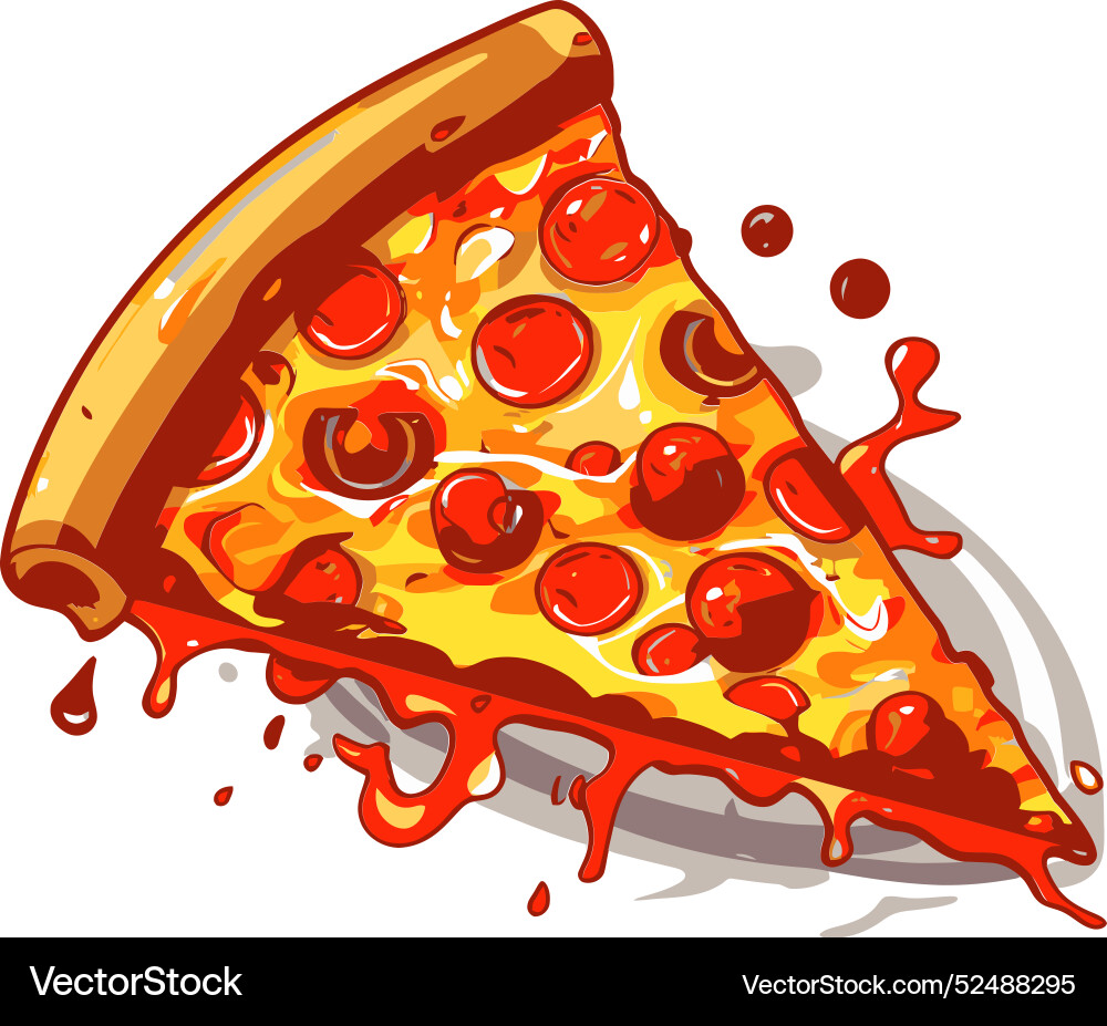 Pizza heavenartistic portrayal pizza Royalty Free Vector