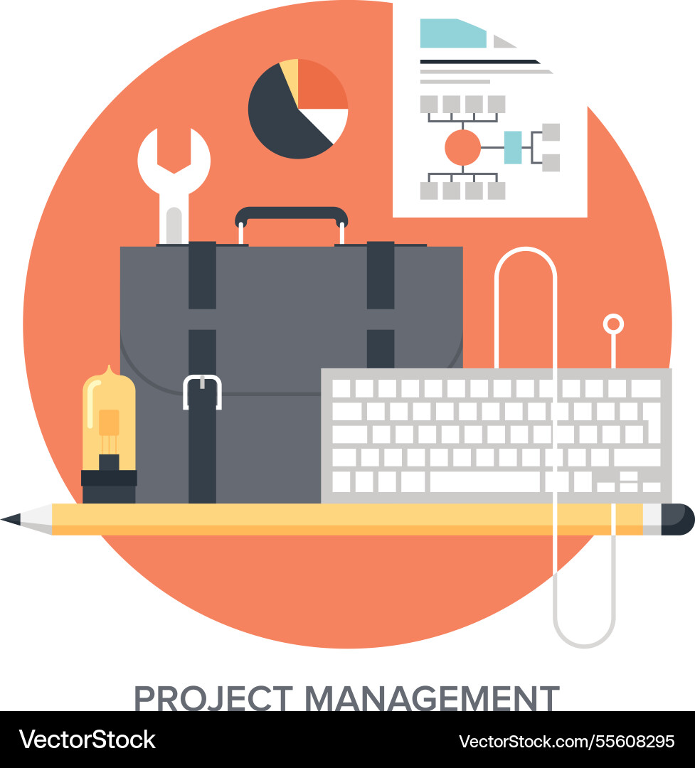Project management concept Royalty Free Vector Image