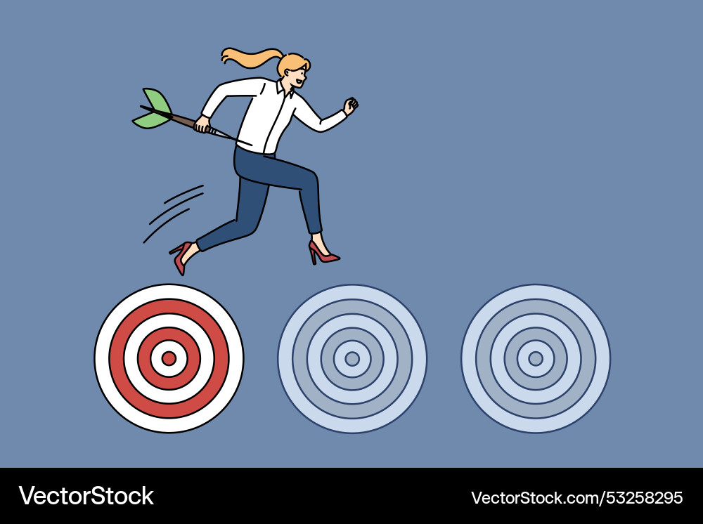 Purposeful woman shows ambition and motivation Vector Image