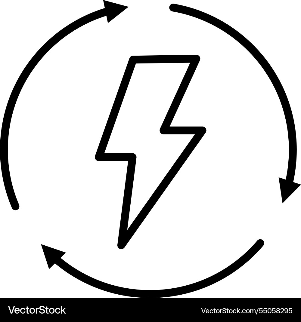 Renewable energy cycle charging Royalty Free Vector Image
