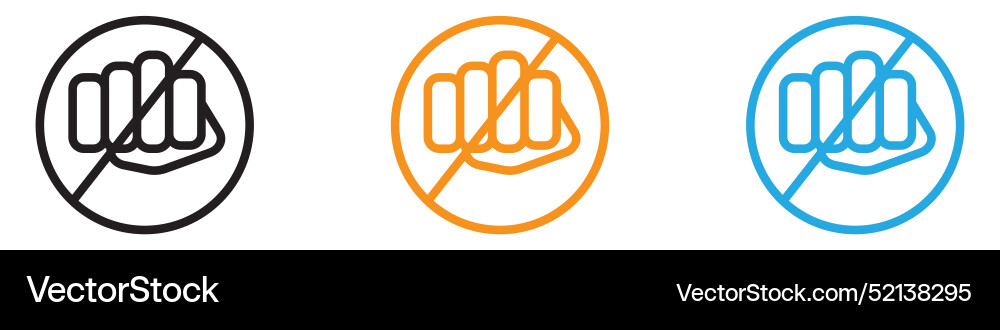 Stop violence logo set collection for web app ui Vector Image