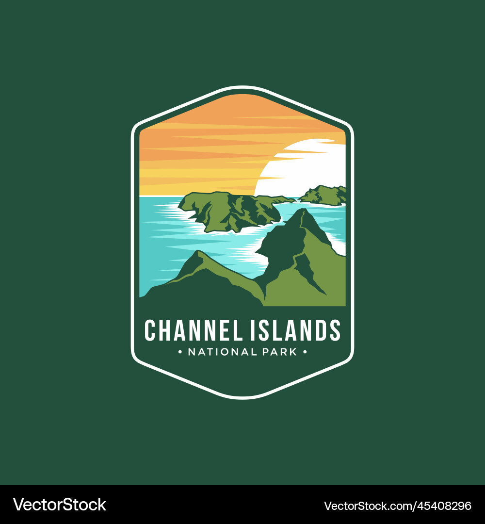 Logo patch emblem of channel islands Royalty Free Vector