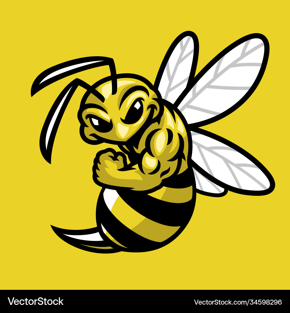 Muscular Bee Mascot - Sport Royalty Free Vector Image