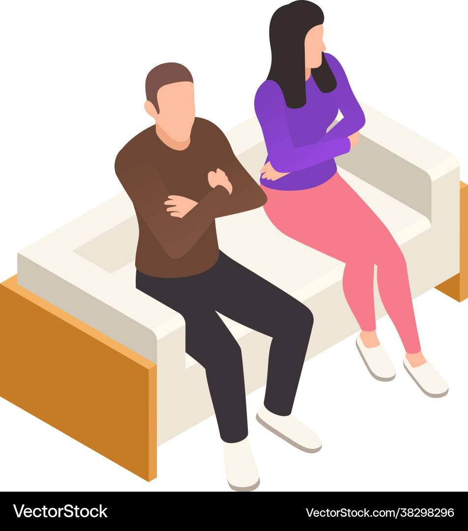 Offended couple icon Royalty Free Vector Image