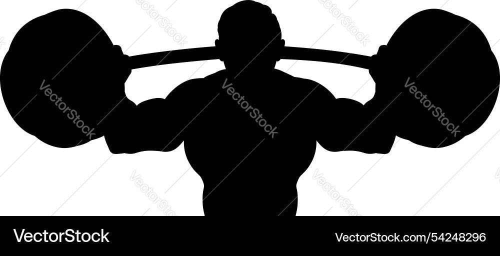 Silhouette man weight lifter body builder barbell Vector Image
