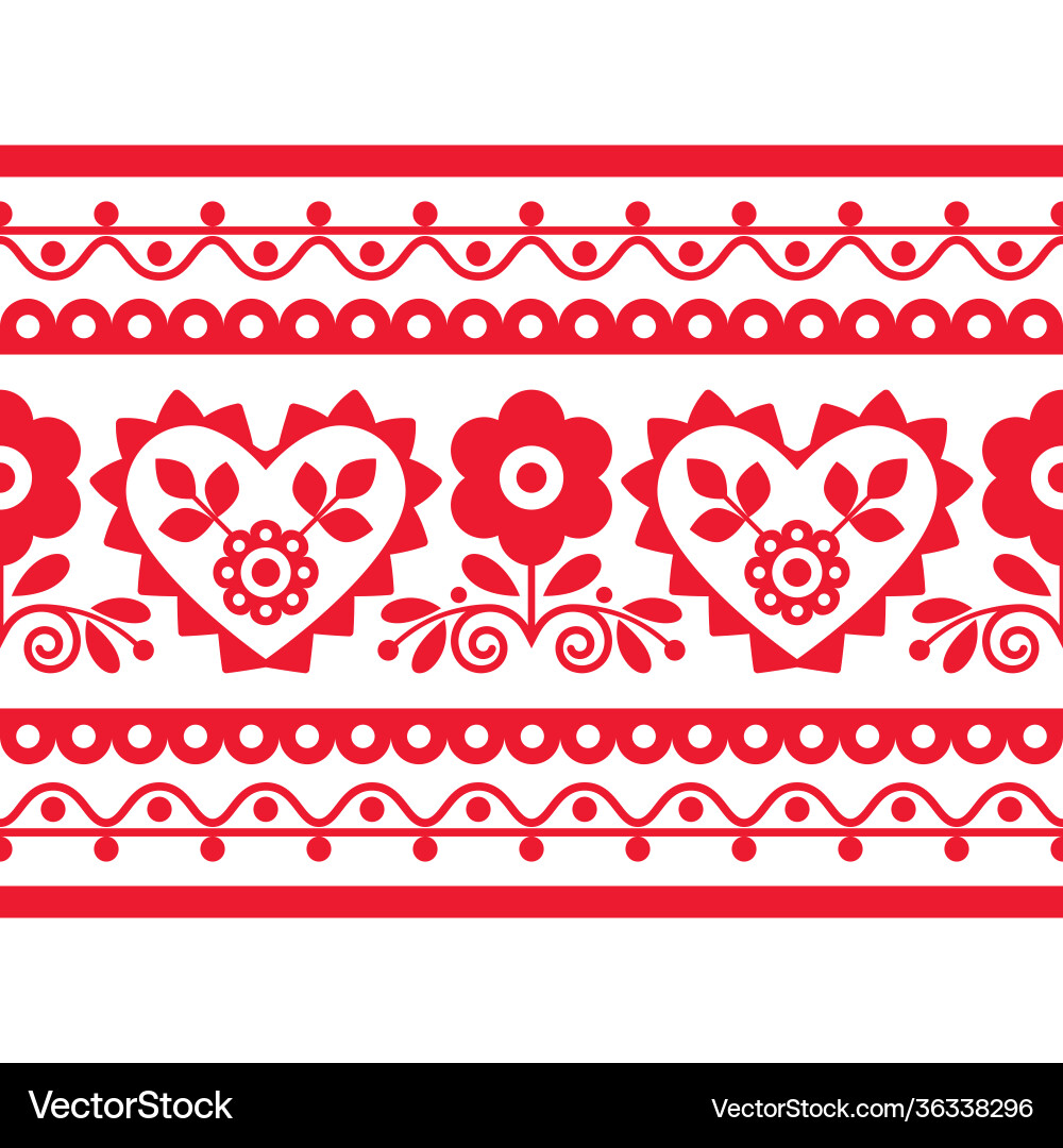 Slavic Floral Embroidery Pattern Royalty Free Vector Image