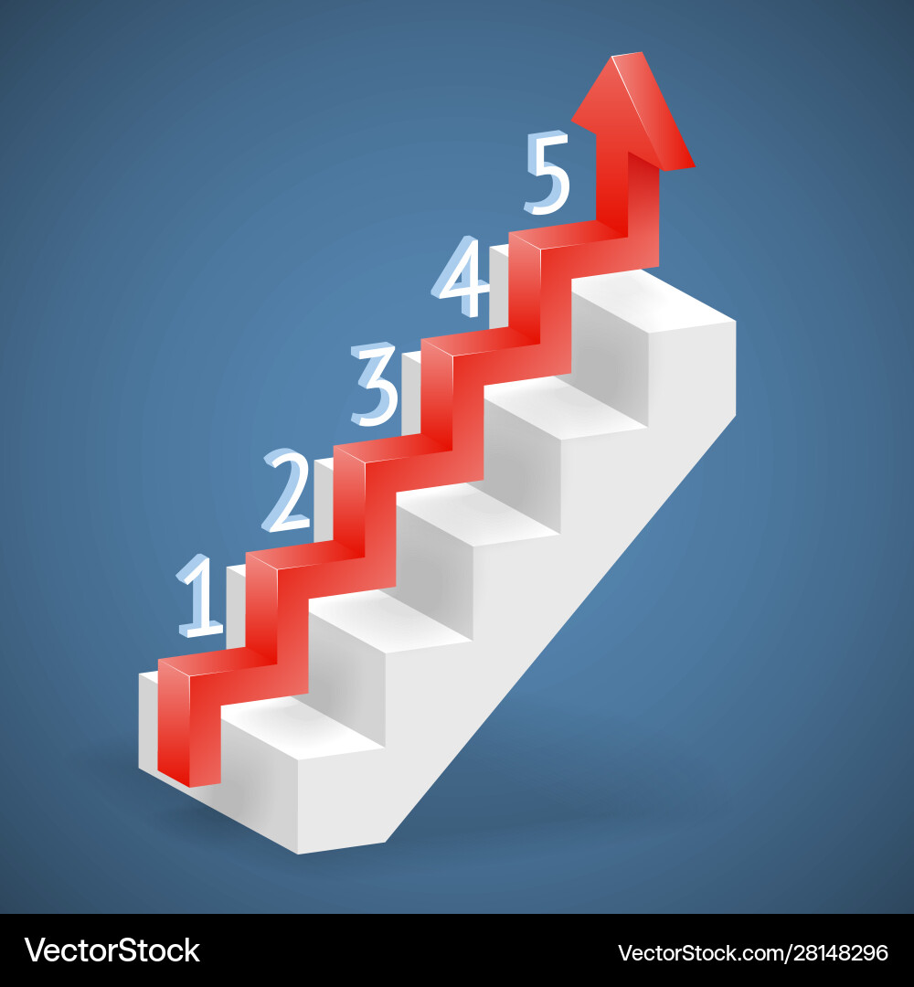 Success option steps template arrow and staircase Vector Image