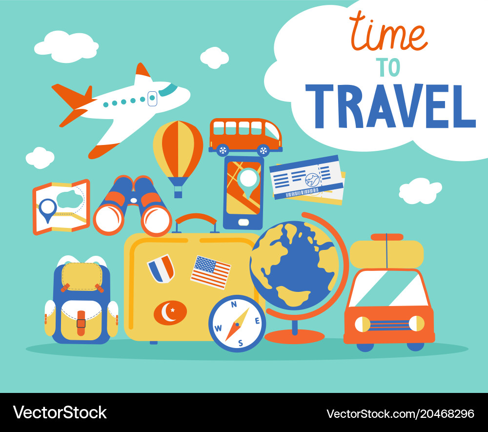 Time to travel Royalty Free Vector Image - VectorStock