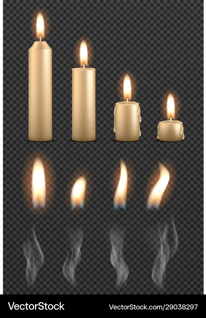 Candle fire flame isolated realistic Royalty Free Vector