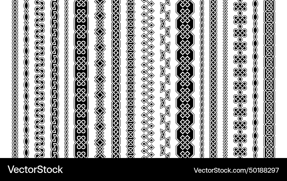 Celtic seamless borders antique border frames Vector Image