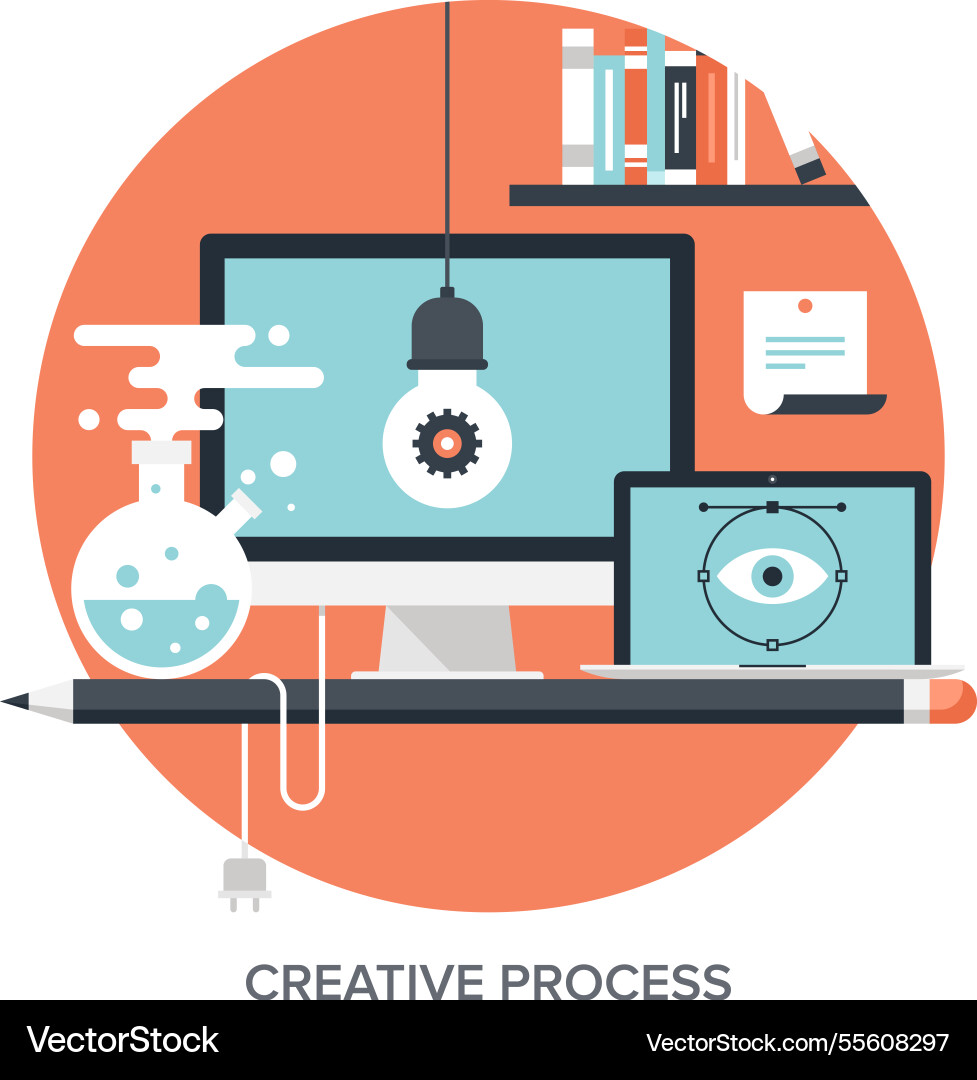 Creative process concept Royalty Free Vector Image