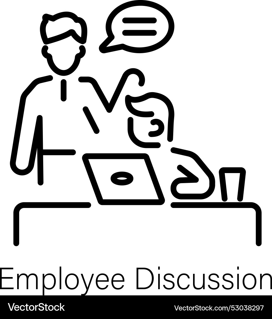 Employee discussion Royalty Free Vector Image - VectorStock
