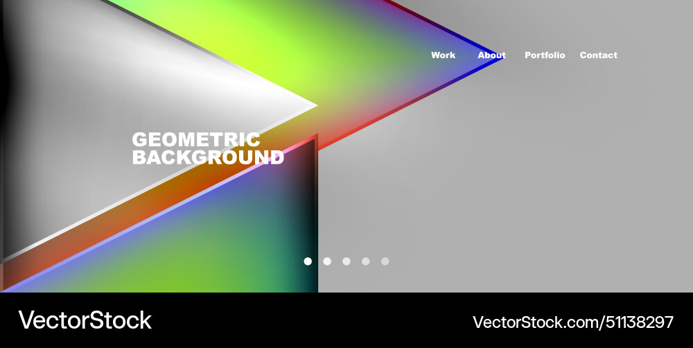 Geometric shapes with rainbow colored arrow Vector Image