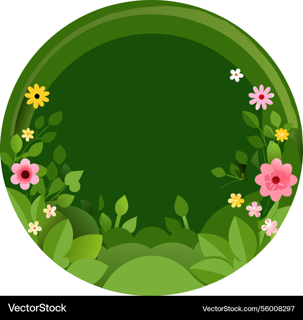 Green circle spring nature background Royalty Free Vector