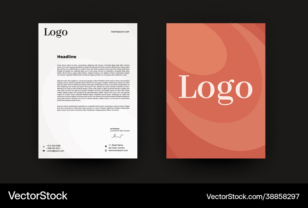 Minimalist Letterhead Template Royalty Free Vector Image