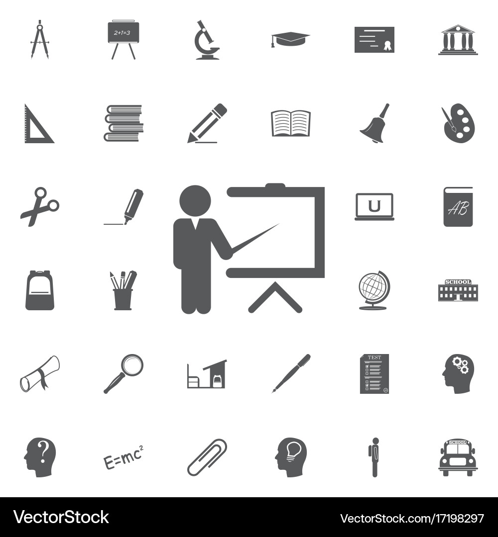 Teacher icon trainer symbol modern Royalty Free Vector Image