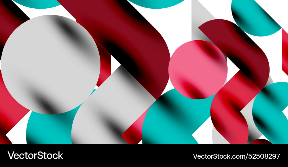 Tech minimal circular shapes geometric art Vector Image