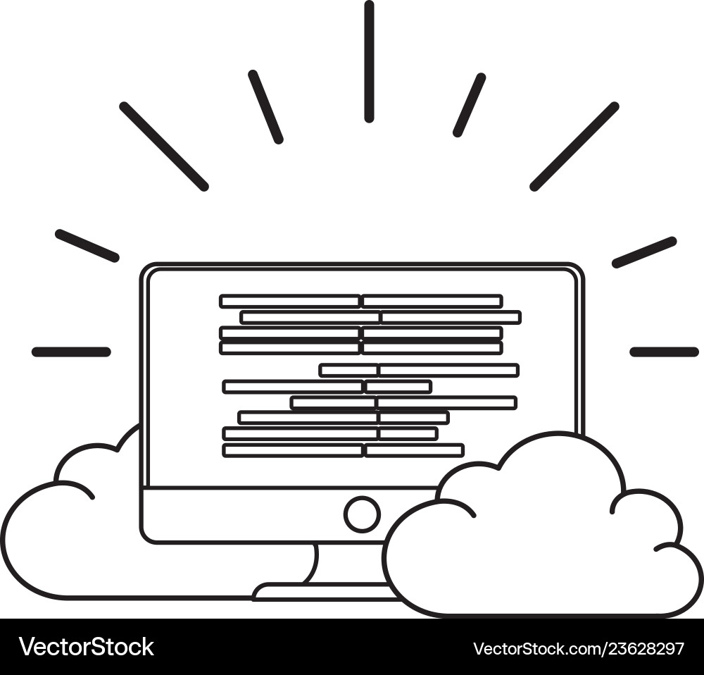 Technology computer screen cartoon Royalty Free Vector Image