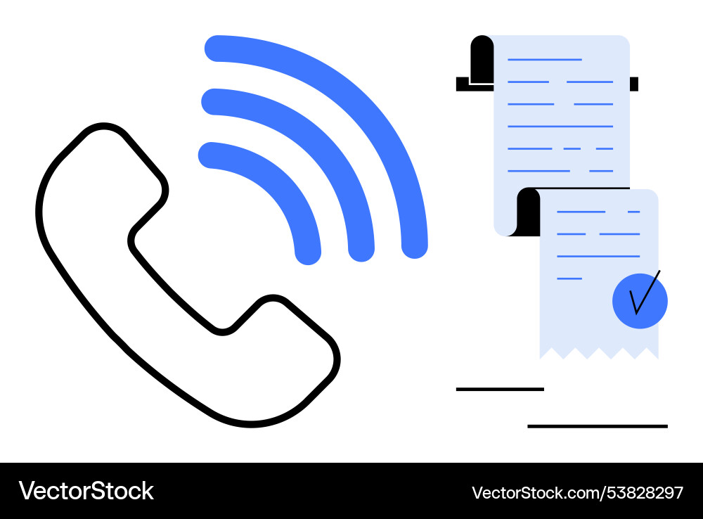 Telephone receiver with signal waves Royalty Free Vector