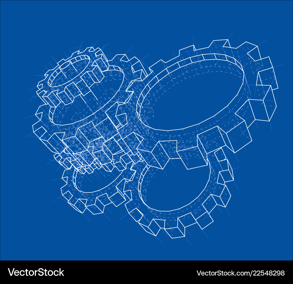 3d gears Royalty Free Vector Image - VectorStock