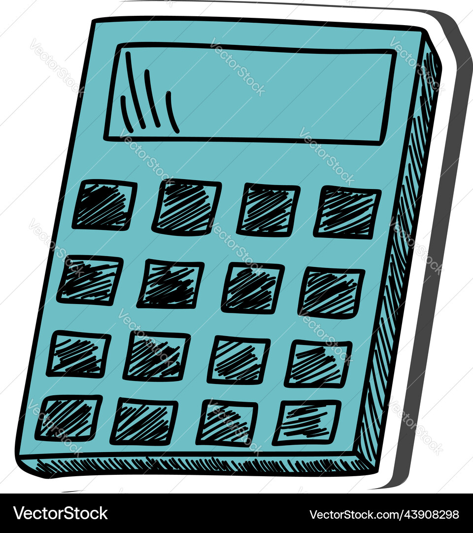 Calculator sticker Royalty Free Vector Image - VectorStock