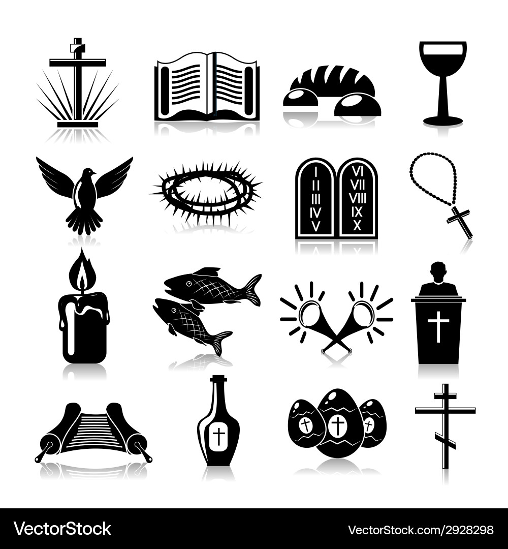 Christian Religious Icons Set Royalty Free Vector Image