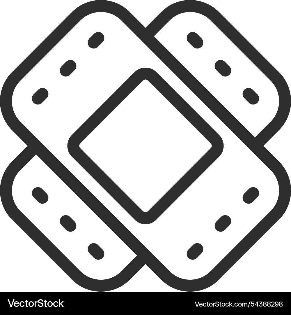 Medical plaster line icon first aid symbol Vector Image