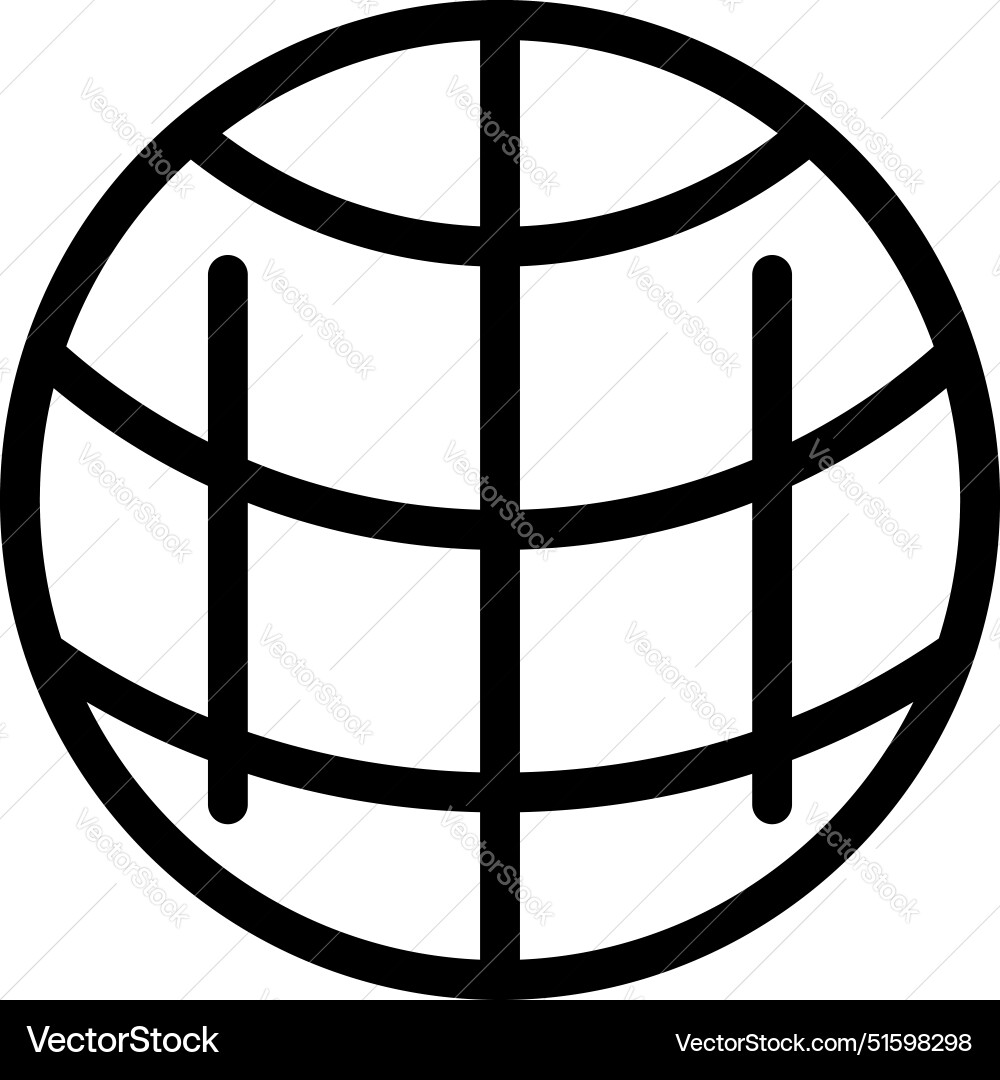 Minimalist line art globe icon representing global