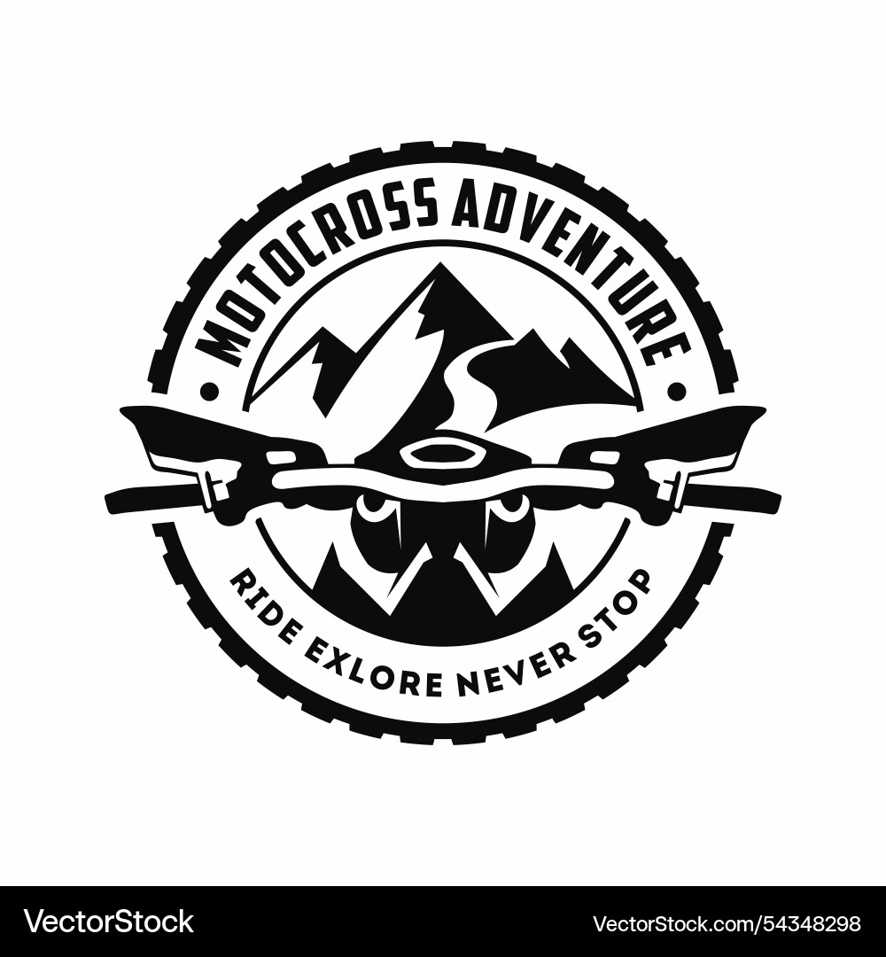 Motocross logo design Royalty Free Vector Image