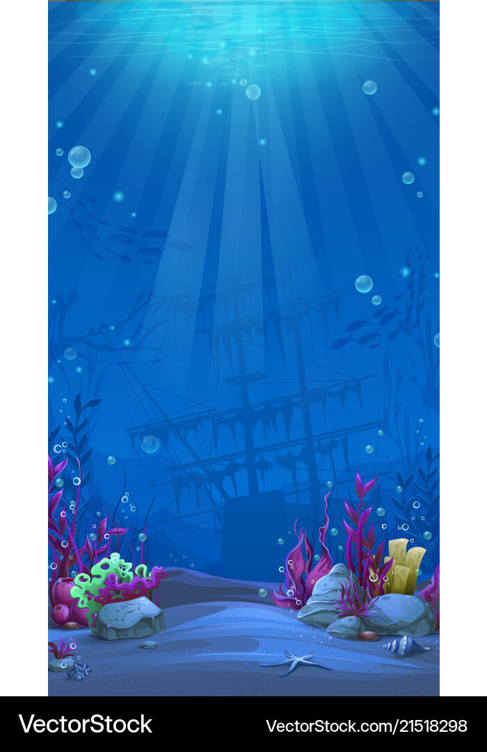 Vertical background - blue theme of undersea world