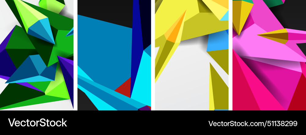 Artistic rectangle composition with four colored Vector Image