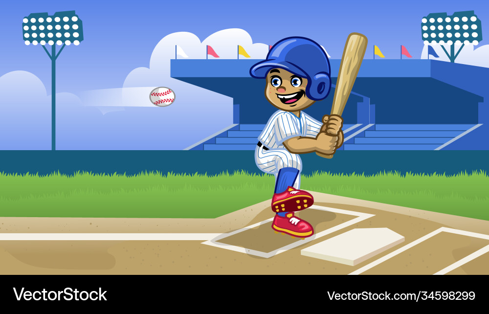 Playing Baseball Cartoon How To DRAW A BOY A Playing Baseball Easy