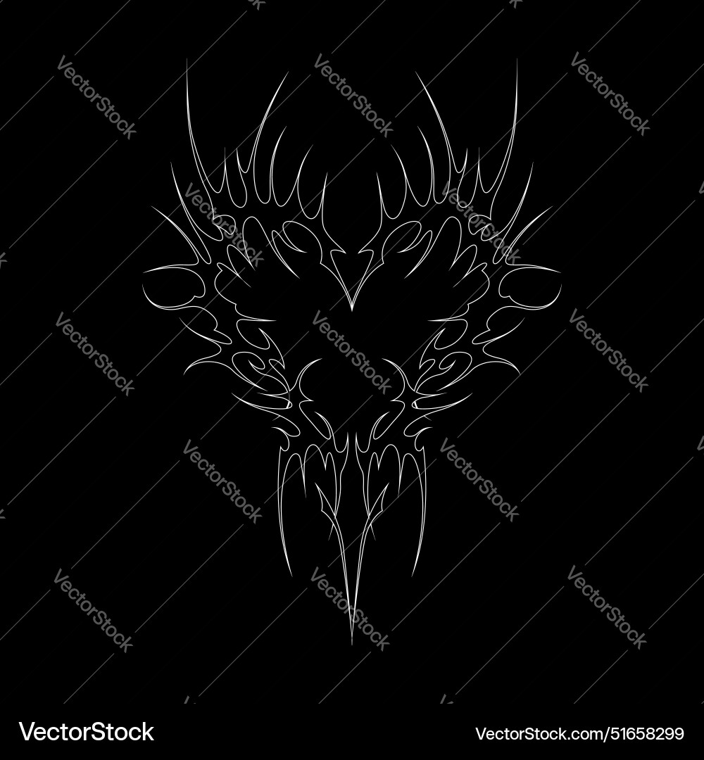 Cyber Gothic Sigil Herz Lizenzfreies Vektorbild