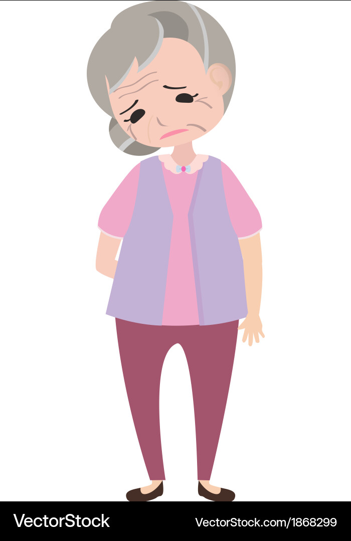Depressed old woman Royalty Free Vector Image - VectorStock