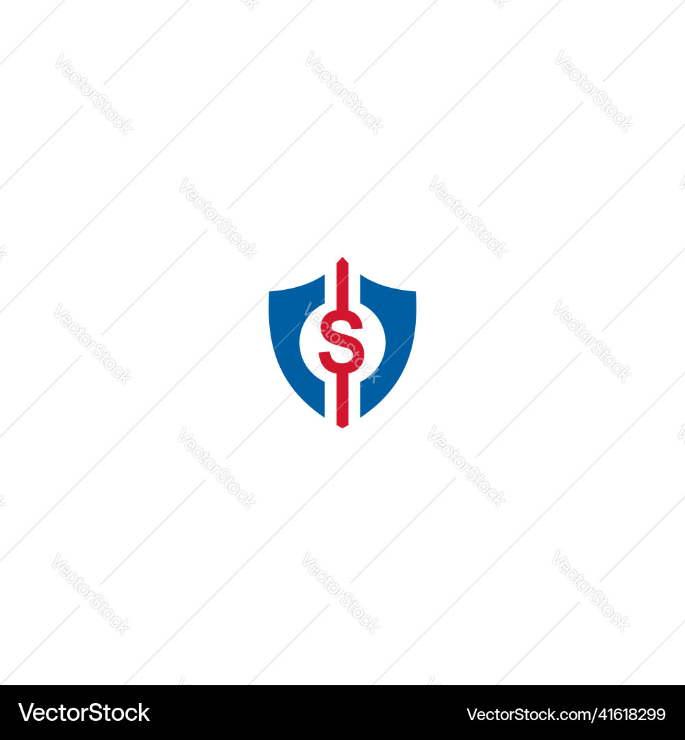 Dollar sign money shield logo Royalty Free Vector Image