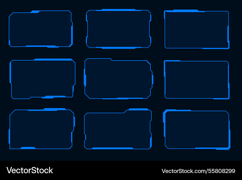 Hud element blue frame technology futuristic Vector Image
