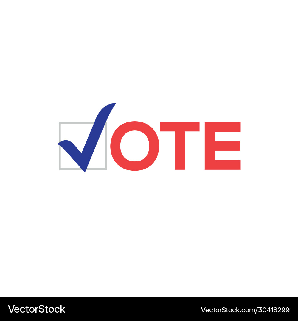 Vote icon election sign check logo Royalty Free Vector Image