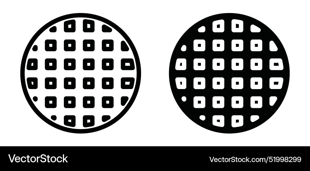 Waffle outline icon collection or set thin Vector Image